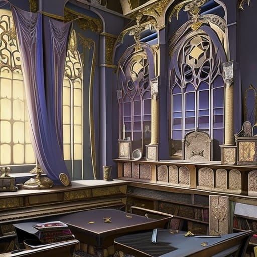 Neat magic academy interior - AI Generated Artwork - NightCafe Creator