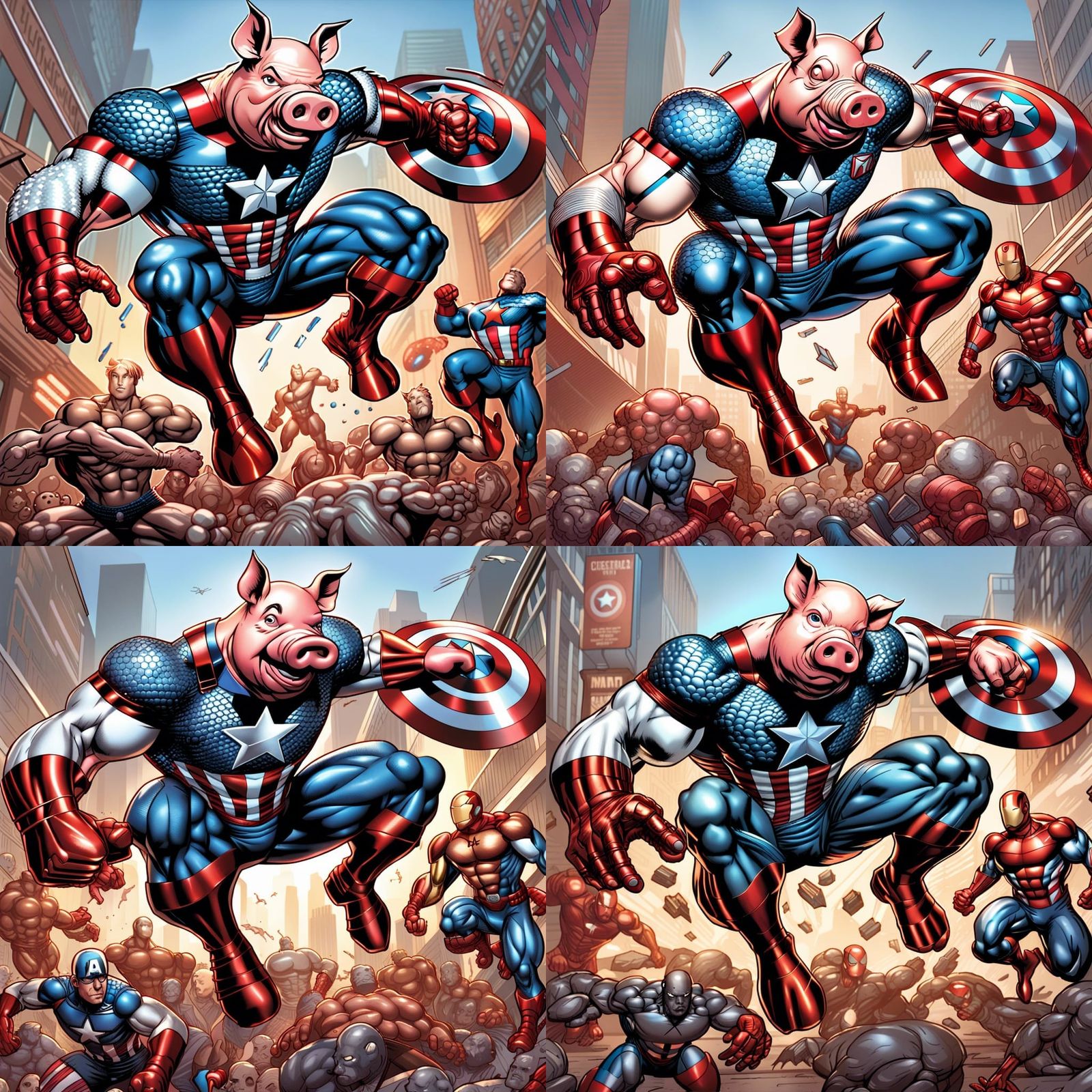 Pig Captain America - AI Generated Artwork - NightCafe Creator