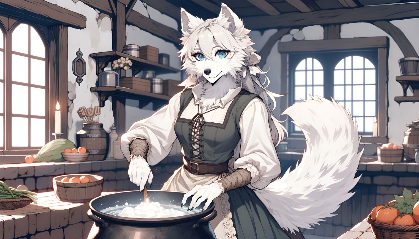 werewolf preping dinner - AI Generated Artwork - NightCafe Creator
