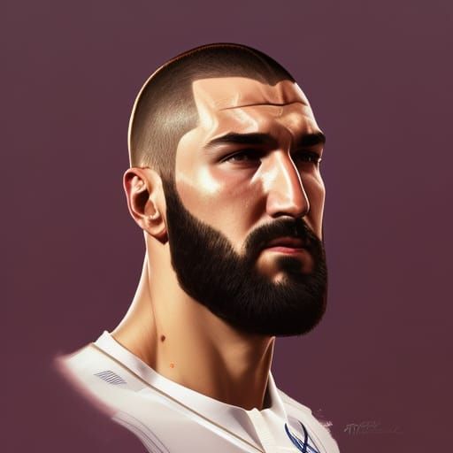 Benzema head and shoulders portrait, 8k resolution concept art portrait ...