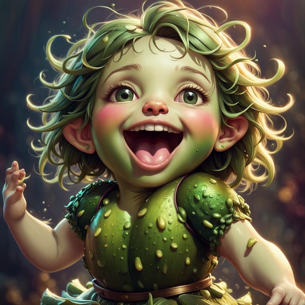 Pickle Girl! - AI Generated Artwork - NightCafe Creator