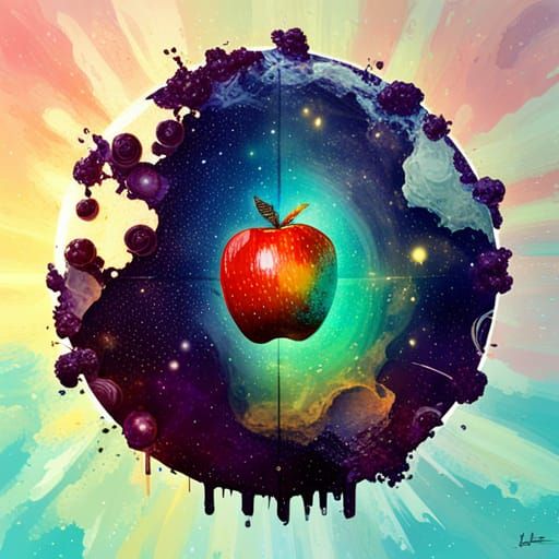 Apple in Space - AI Generated Artwork - NightCafe Creator