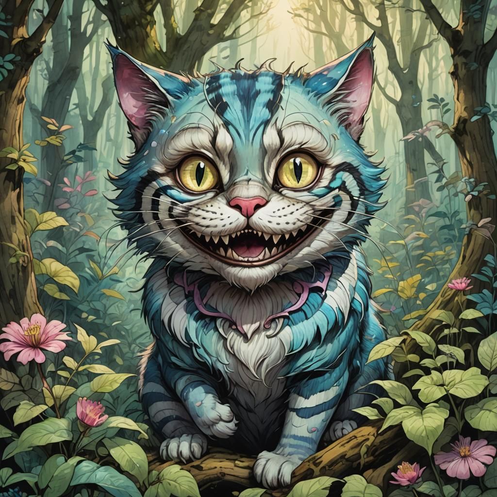 Cheshire cat smiles - AI Generated Artwork - NightCafe Creator