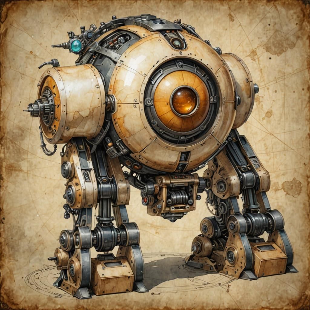 Robot 9i - Retro-Futuristic Robot in Golden Hour