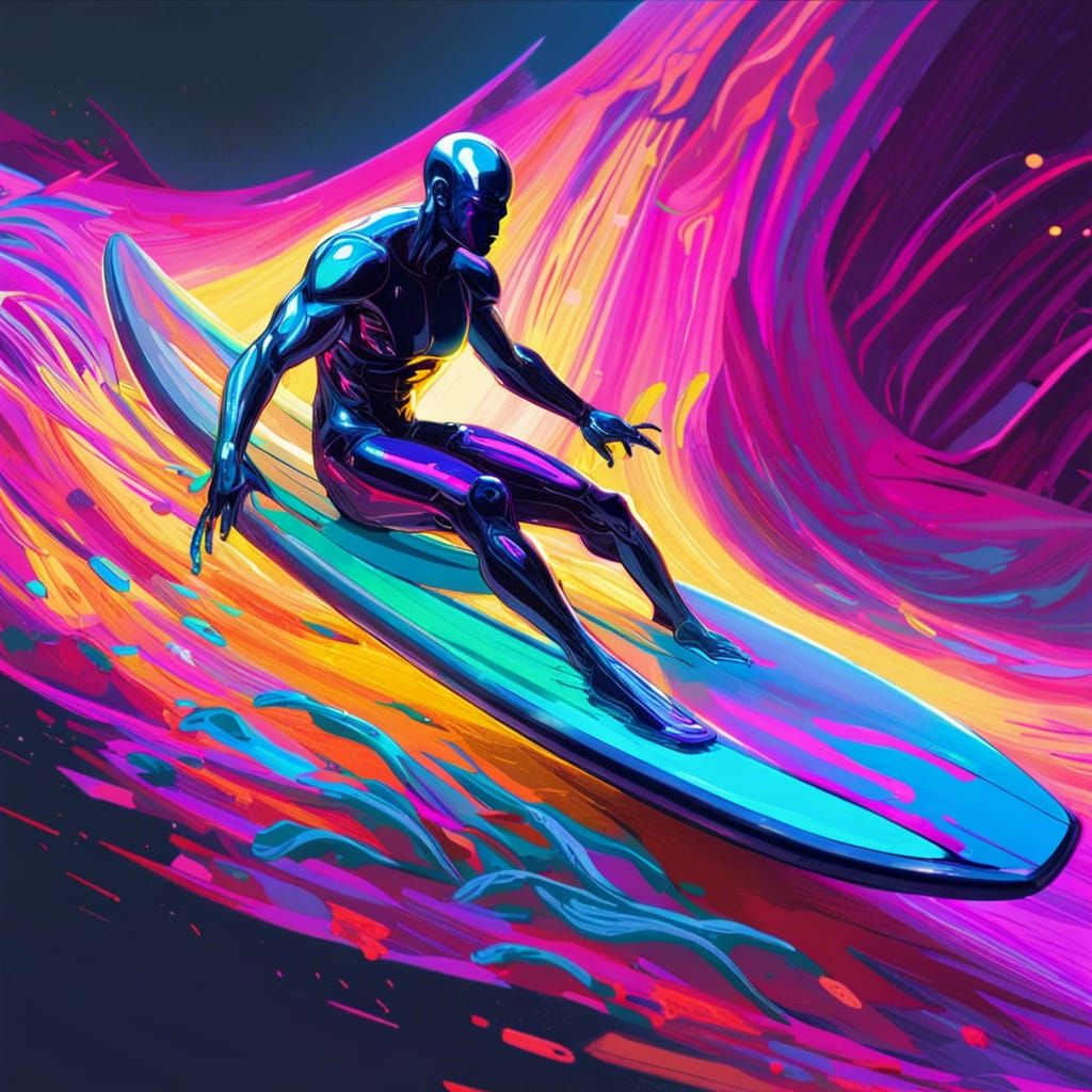 Silver Surfer - AI Generated Artwork - NightCafe Creator