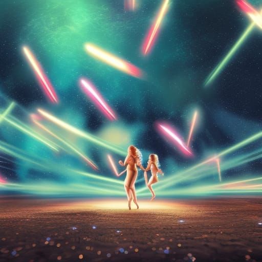 Women Dancing Bean Light - AI Generated Artwork - NightCafe Creator