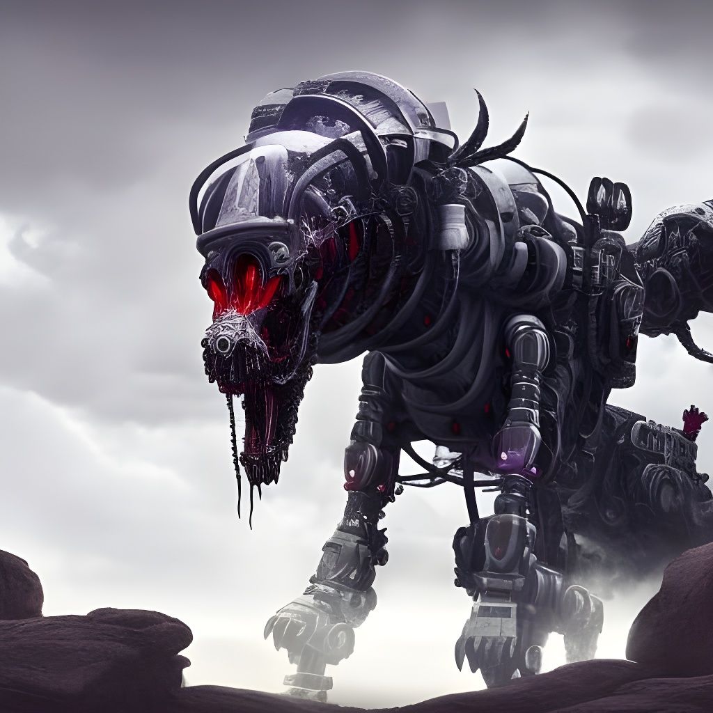 Mecha Death Hound - AI Generated Artwork - NightCafe Creator