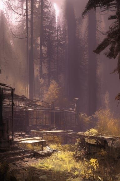 Abandoned forest ruins - AI Generated Artwork - NightCafe Creator