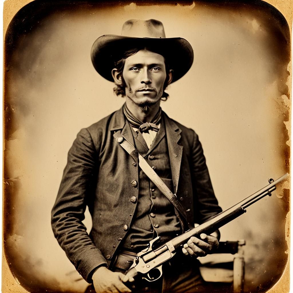 A Tintype Photograph Of an Outlaw circa 1877 - AI Generated Artwork ...