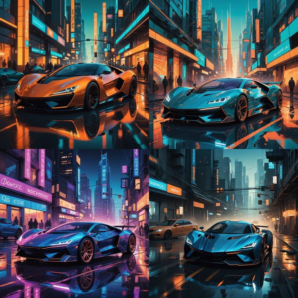 Elegant High-Performance Sports Car with Futuristi... - AI Art