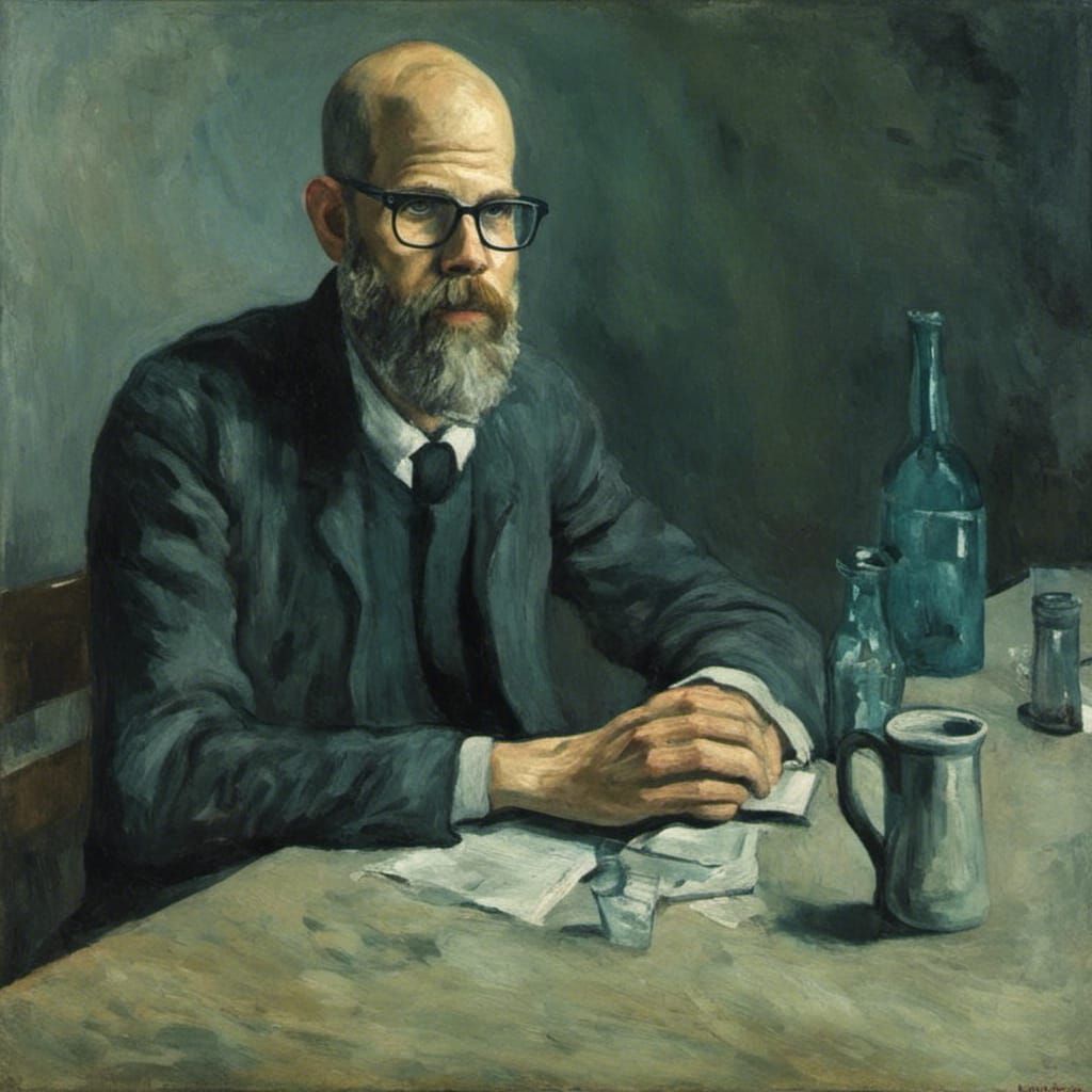 A man sitting at a table - AI Generated Artwork - NightCafe Creator