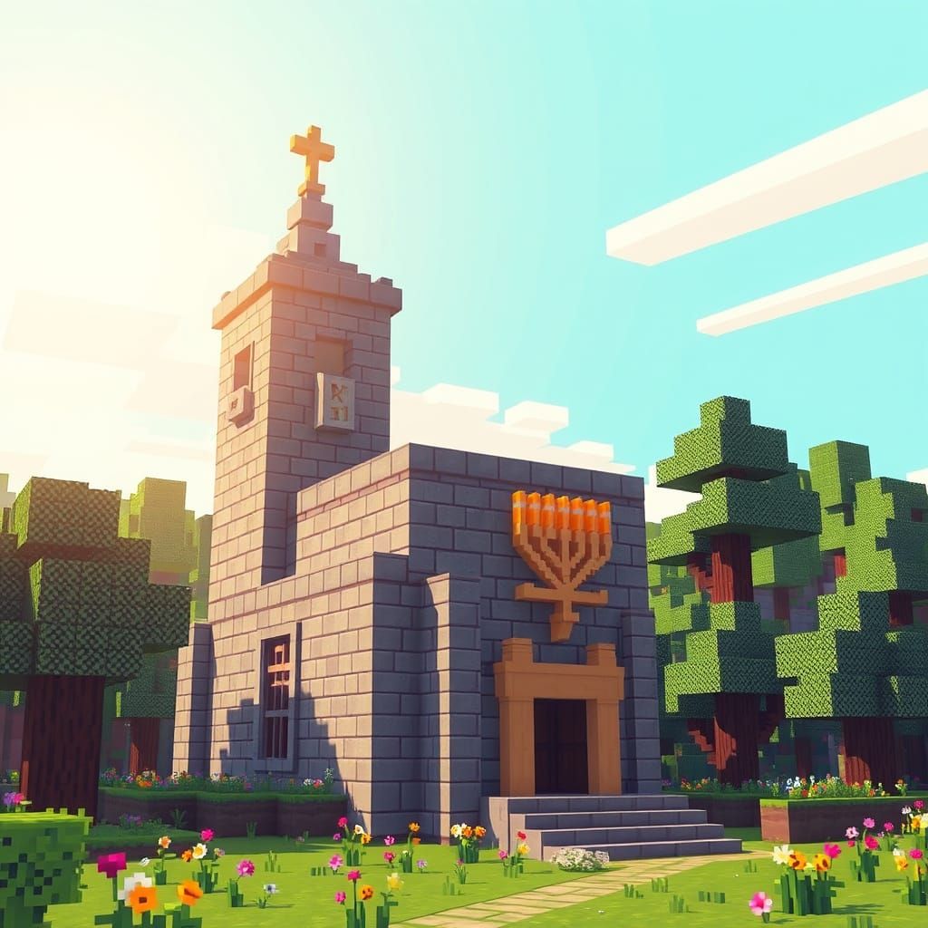 minecraft it was jewish - Blocky Synagogue in Vibrant Minecr...