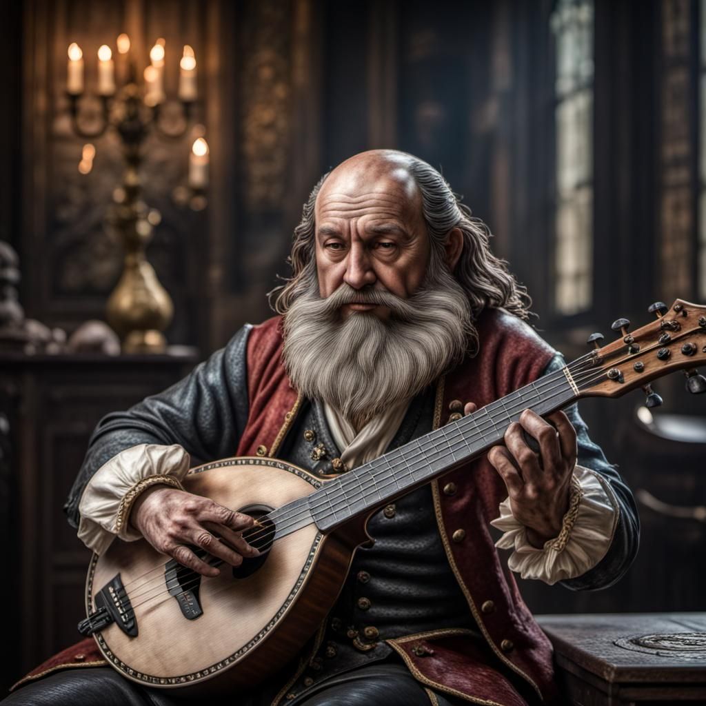 Playing the Fat Lute - AI Generated Artwork - NightCafe Creator