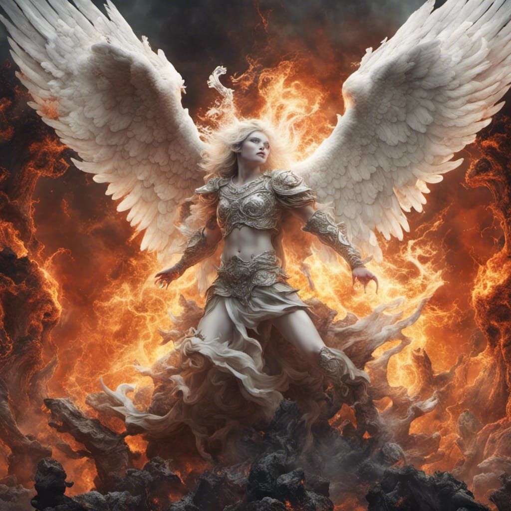An Angel in Hell - AI Generated Artwork - NightCafe Creator