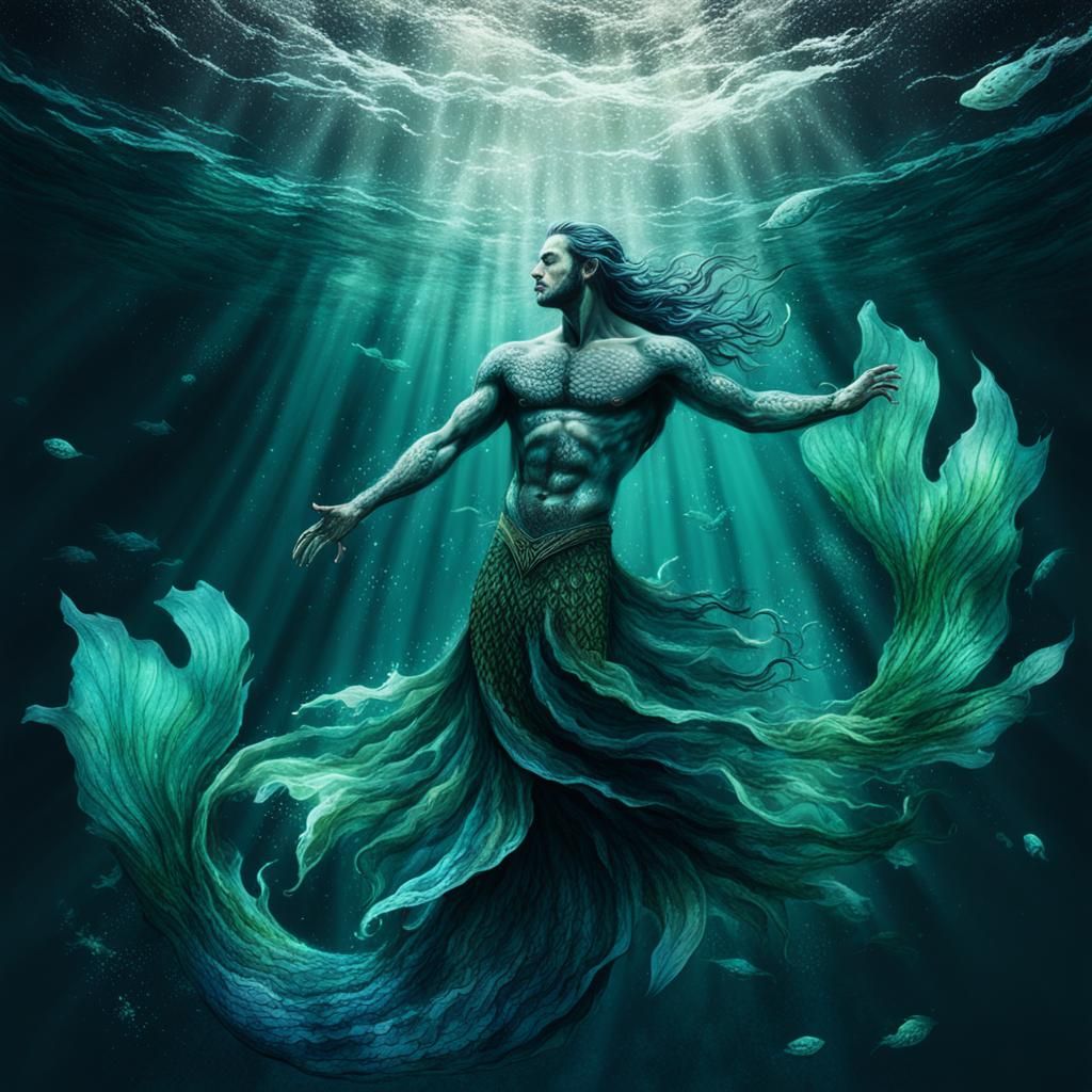 Green merman - AI Generated Artwork - NightCafe Creator