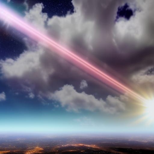 Big planet, night sky, star, starshoot, - AI Generated Artwork ...