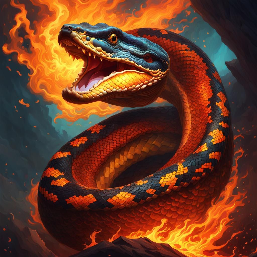 Fire Python - AI Generated Artwork - NightCafe Creator