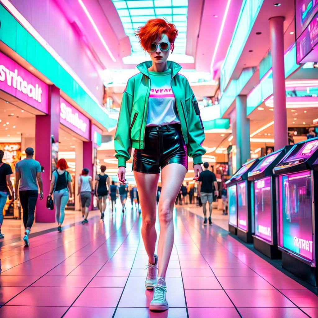 Redhead girl with a pixie cut brainwashed to walk barefoot in a ...