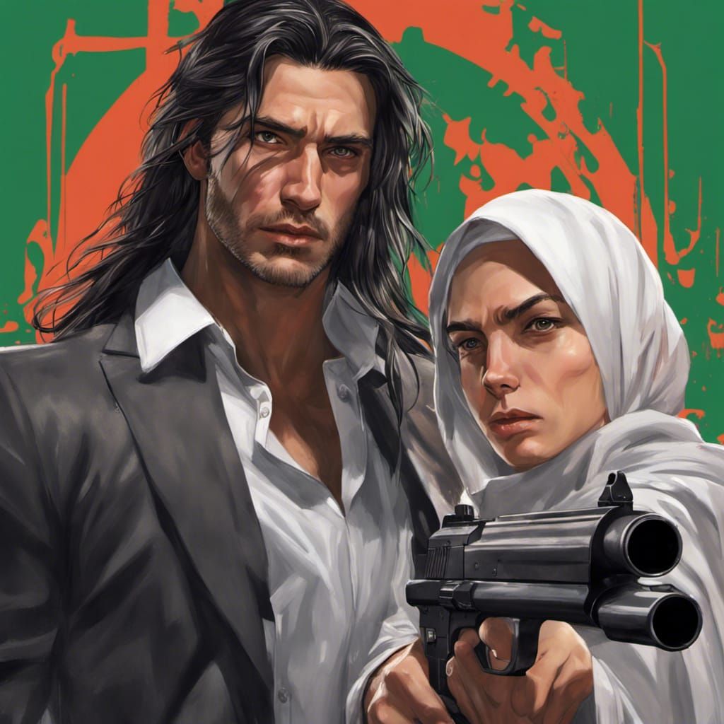 A man with long black hair and brown eyes like "carlnes", wearing a ...