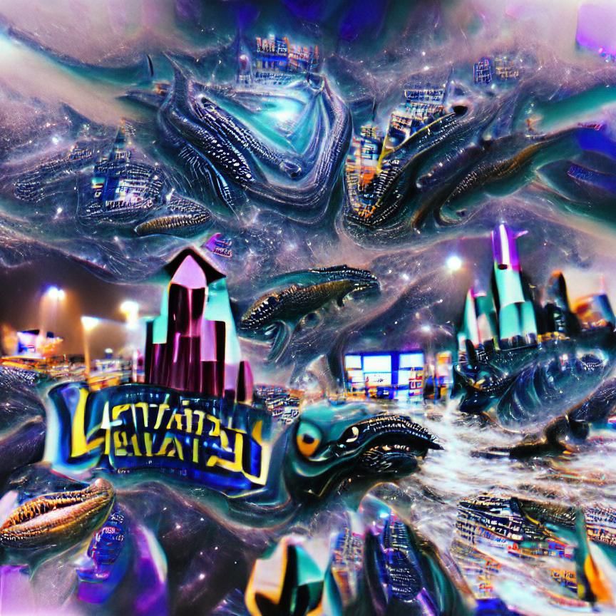 Intergalactic Leviathan City - AI Generated Artwork - NightCafe Creator