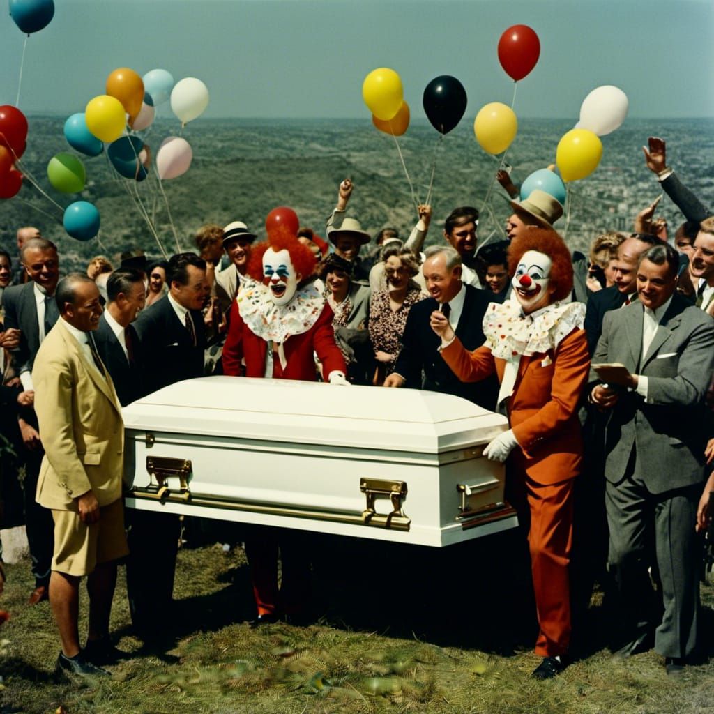 Clown Funeral - AI Generated Artwork - NightCafe Creator