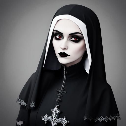sister sin 2 goth nun - AI Generated Artwork - NightCafe Creator