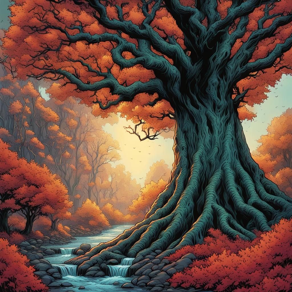 An old tree - AI Generated Artwork - NightCafe Creator