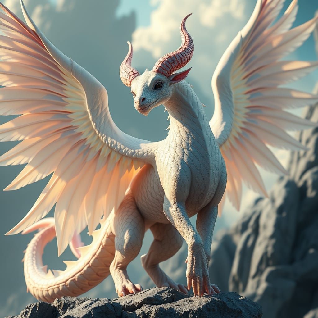 Mysterious magical creature - Ethereal Horned Being in Vibra...