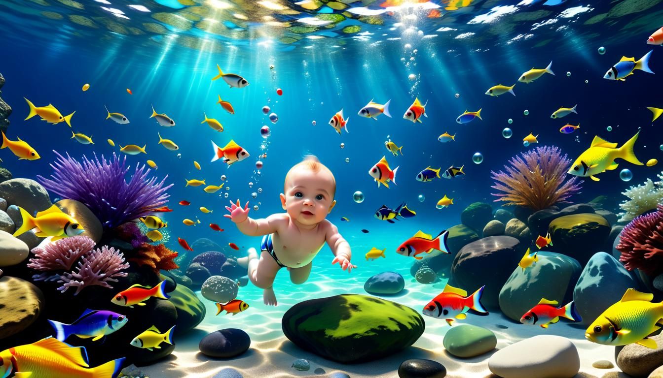 Baby Diving - AI Generated Artwork - NightCafe Creator