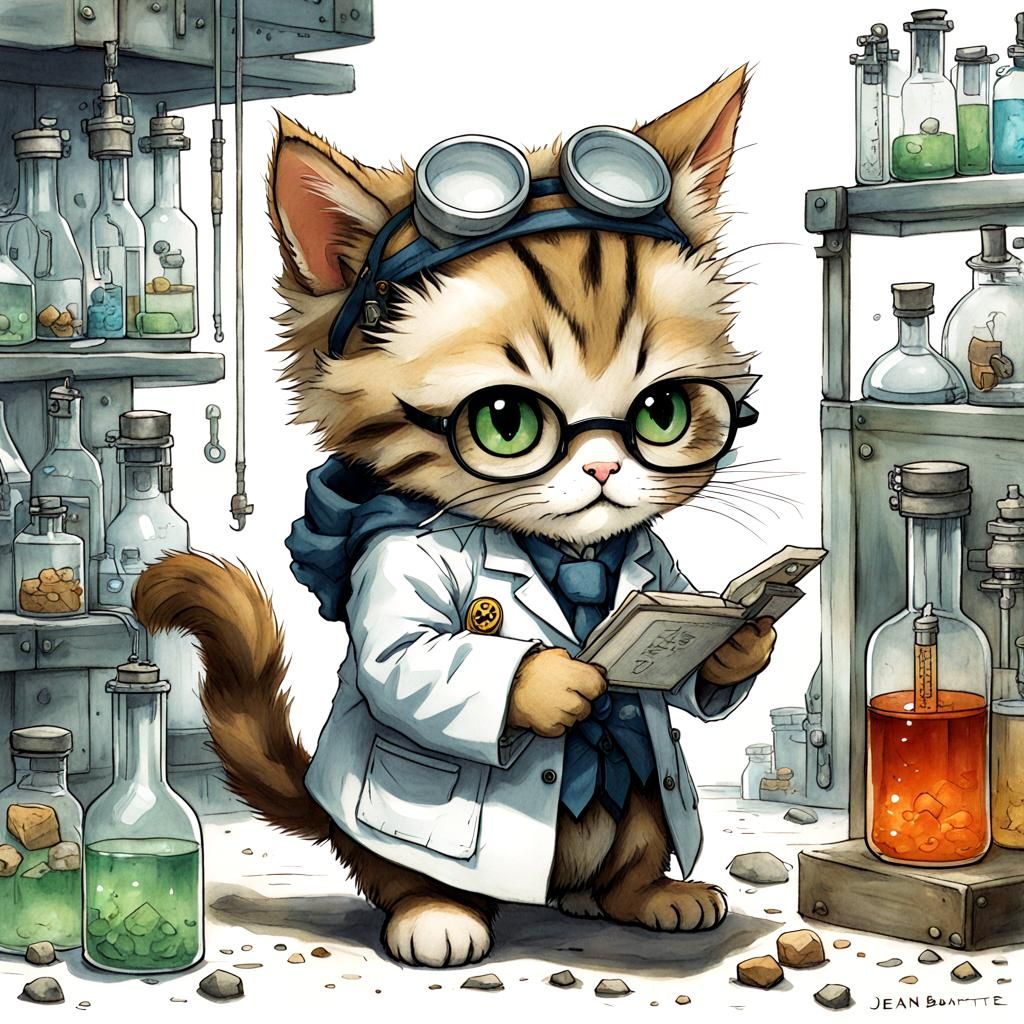 cat scientist - AI Generated Artwork - NightCafe Creator