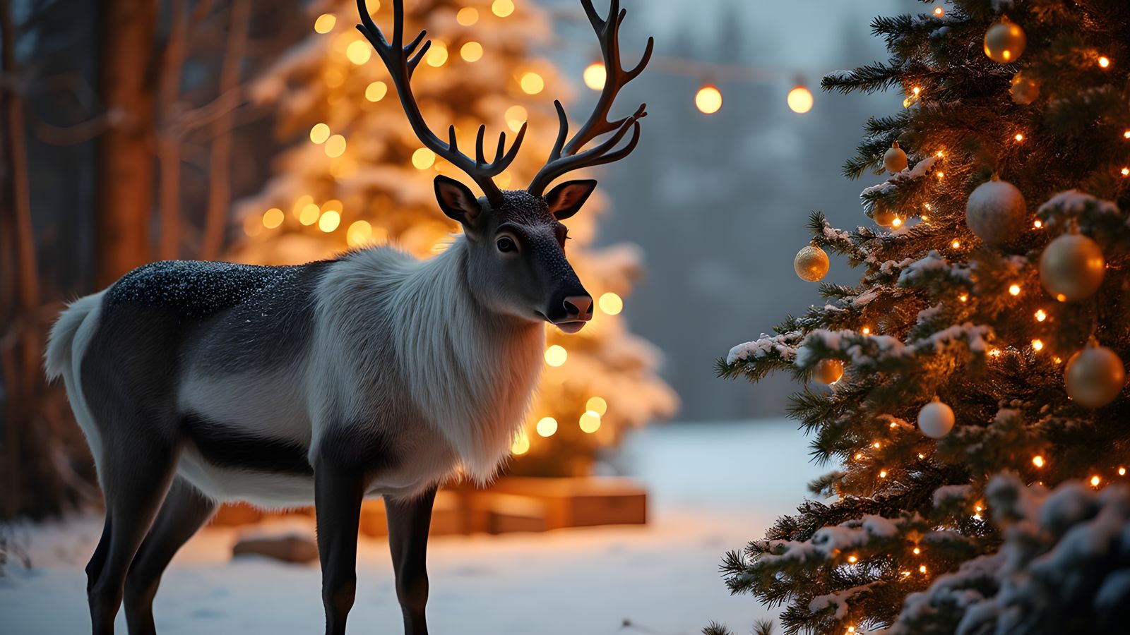 christmas raindeer desktop wallpaper 2024