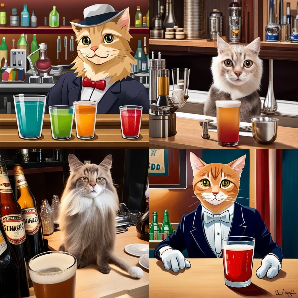 Bartender cat - AI Generated Artwork - NightCafe Creator