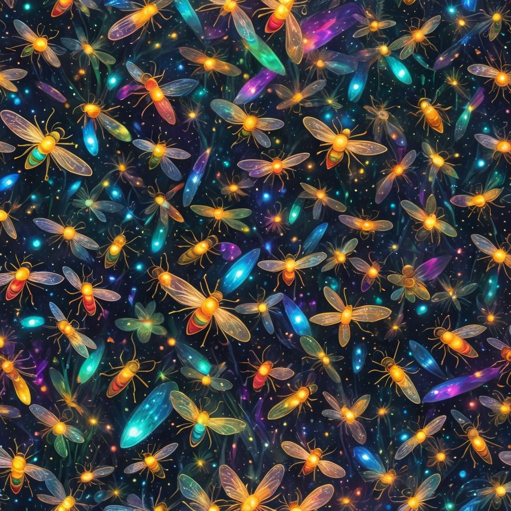 Colorful Fireflies - AI Generated Artwork - NightCafe Creator