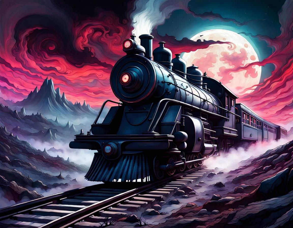 Ghost Train - AI Generated Artwork - NightCafe Creator