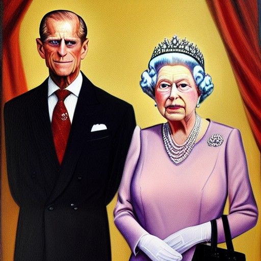 Prince Philip and Queen Elizabeth II - AI Generated Artwork - NightCafe ...