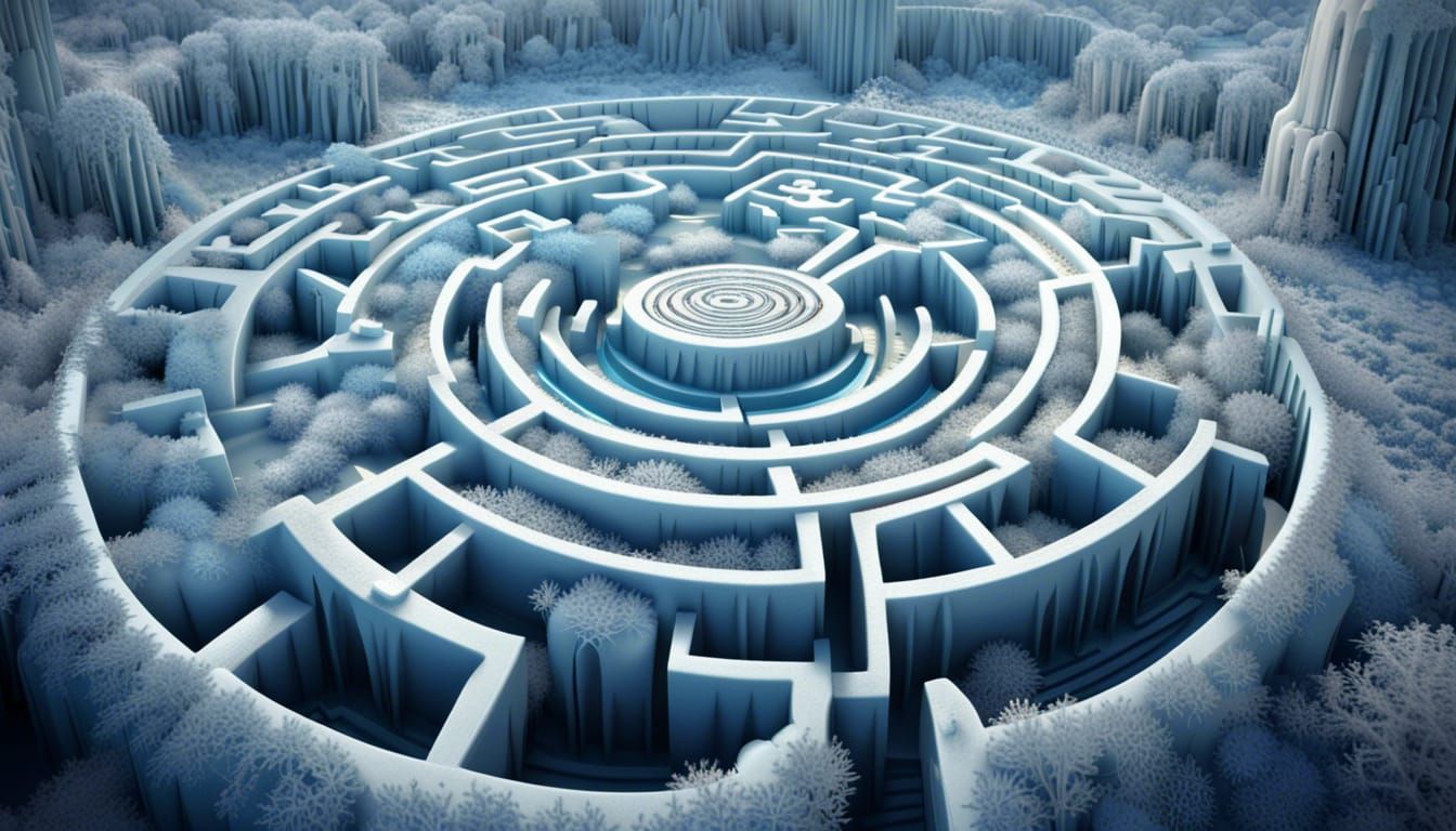 Winter Court Labyrinth - AI Generated Artwork - NightCafe Creator