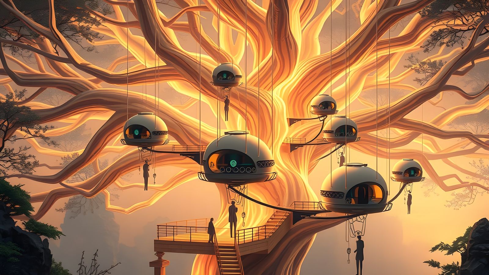 multi-level treehouse village SD - multi-level treehouse vil...