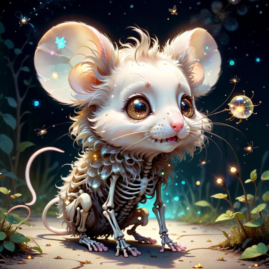 A mouse skeleton. - AI Generated Artwork - NightCafe Creator