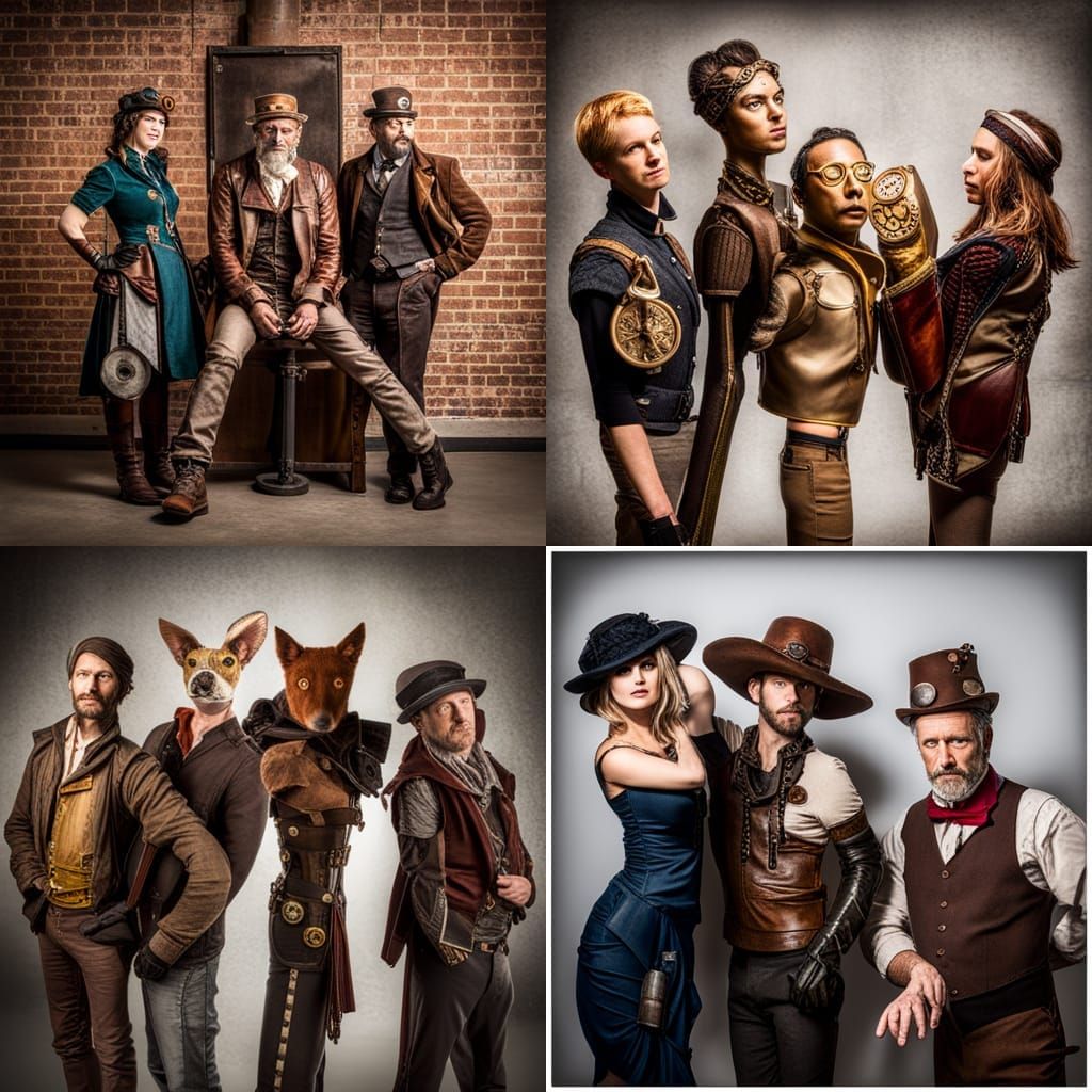 Steampunk Family - AI Generated Artwork - NightCafe Creator