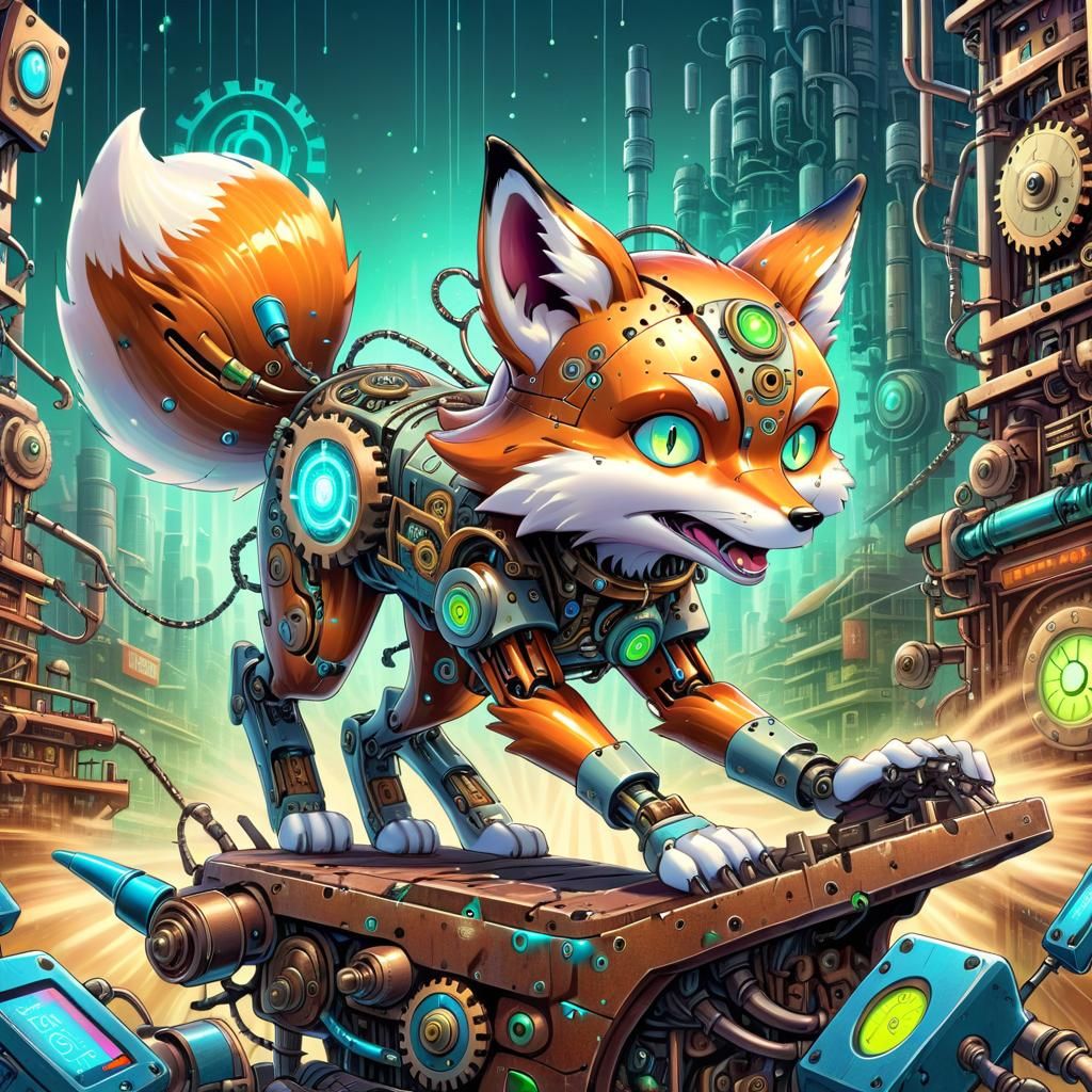 Cyber Fox - AI Generated Artwork - NightCafe Creator