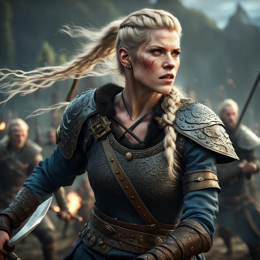 Lagertha lothbrok in battle - AI Generated Artwork - NightCafe Creator
