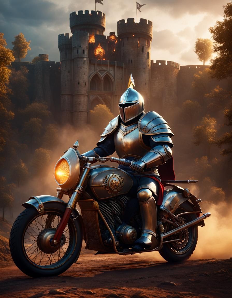 Knight Rider - Medieval Knight Rides Motorcycle in Jousting ...