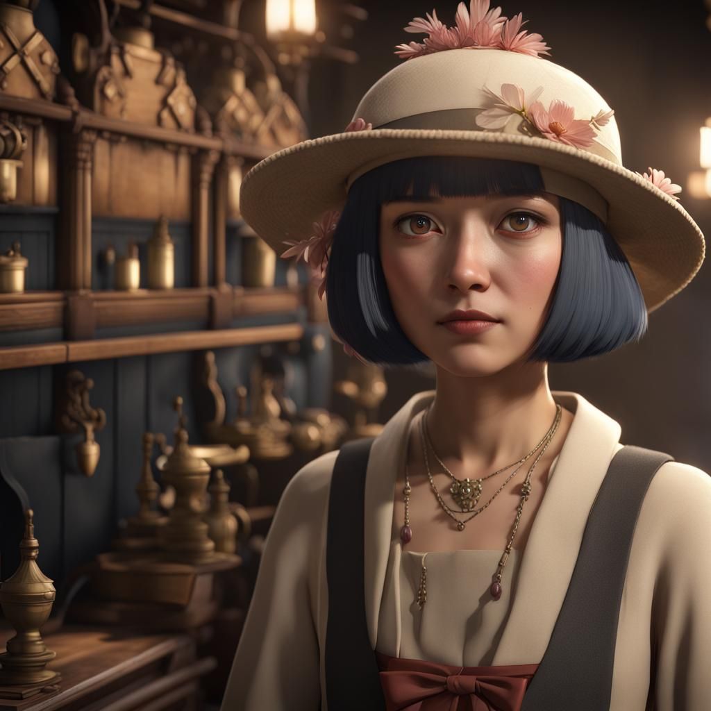 Miyazaki style flapper - AI Generated Artwork - NightCafe Creator