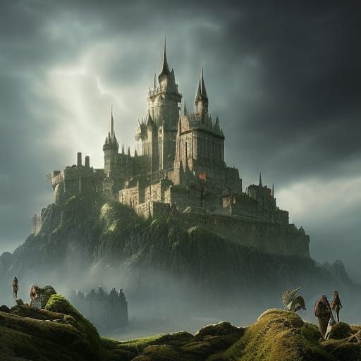 A distant castle in the distant - AI Generated Artwork - NightCafe Creator