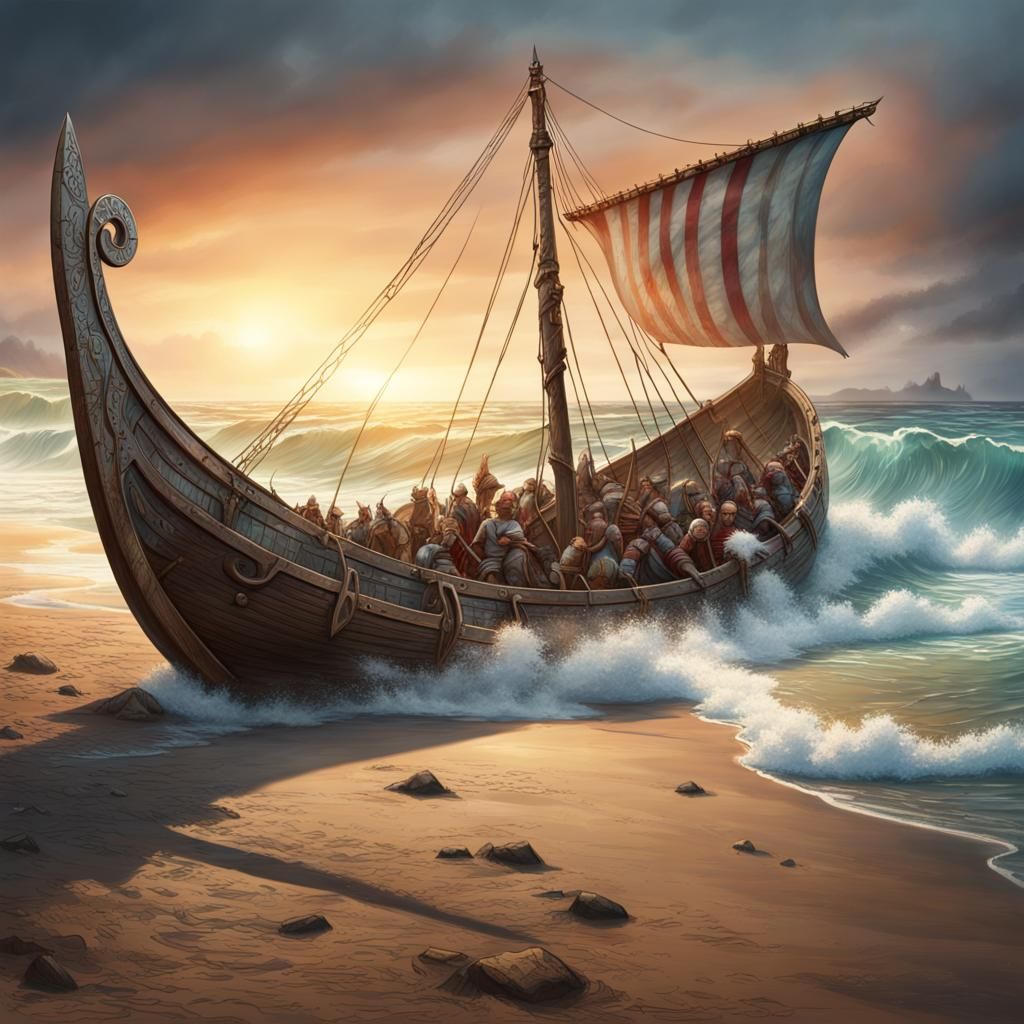 Langskip Beach - AI Generated Artwork - NightCafe Creator