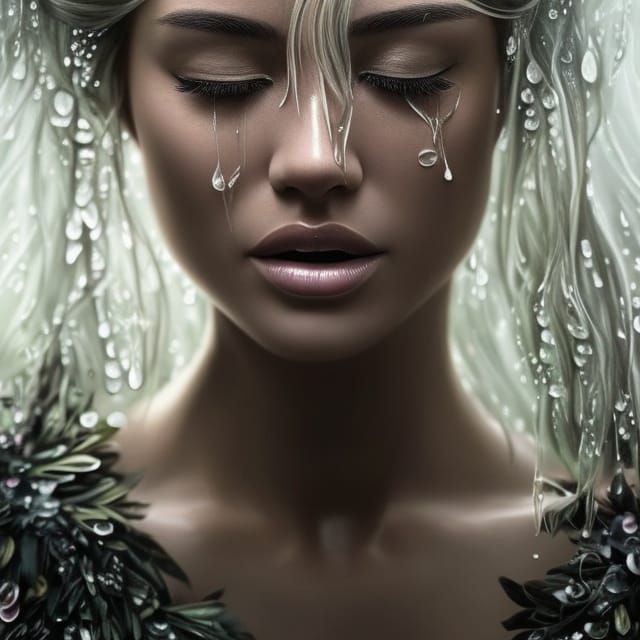 Tears falling slowly - AI Generated Artwork - NightCafe Creator