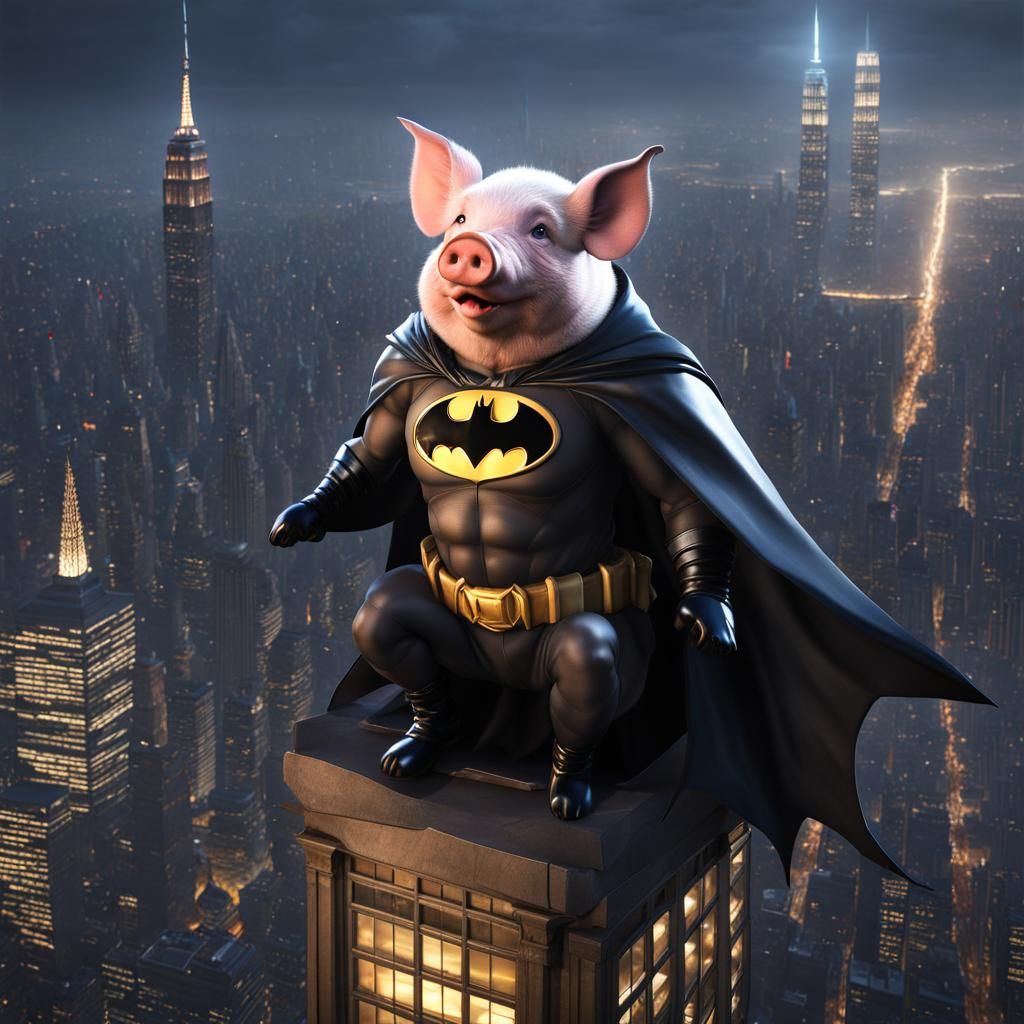 Batpig senses danger - AI Generated Artwork - NightCafe Creator