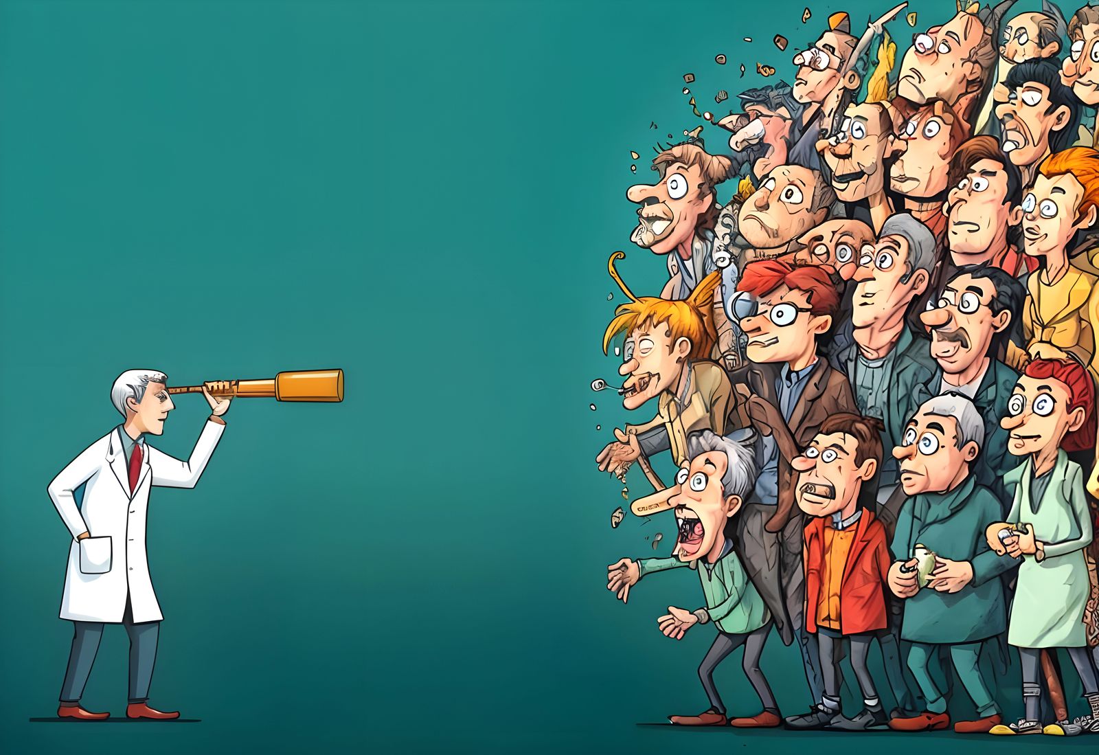 A scientist using a LOQUESCOPE, aka LOCO-SCOPE, a device to view and ...