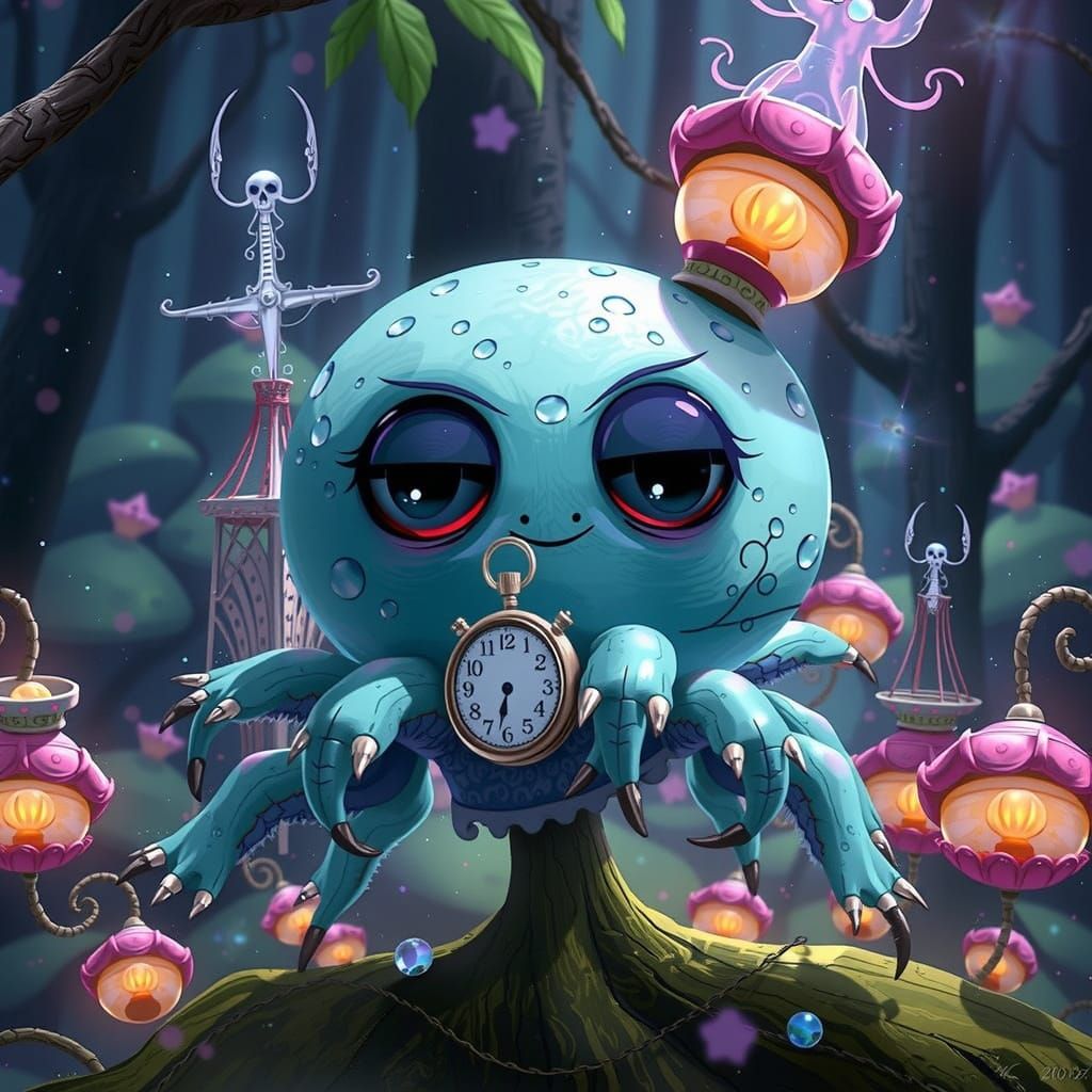 Whimsical Octo-Spider Gentleman in Dreamlike Setti... - AI Art