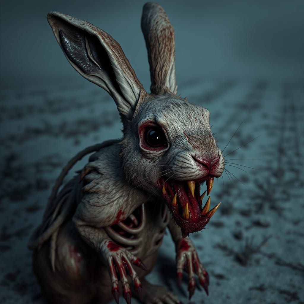 A horrifyingly hyperrealistic 3D highly detailed picture of a lifeless ...